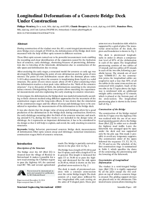 (PDF) Longitudinal Deformations of a Concrete Bridge Deck Under ...