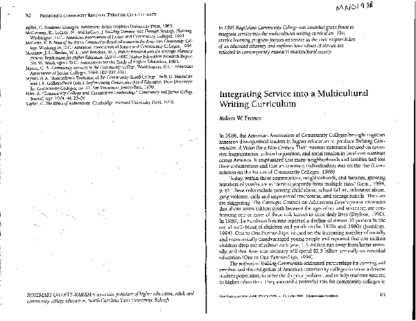 (PDF) Integrating service into a multicultural writing curriculum