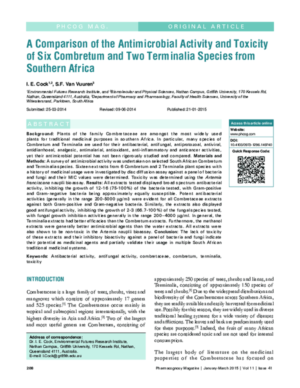 (PDF) A comparison of the antimicrobial activity and toxicity of six ...