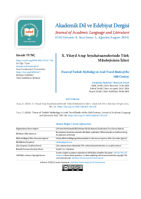 (PDF) X. Yüzyıl Arap Seyahatnamelerinde Türk Mitolojisinin İzleri ...