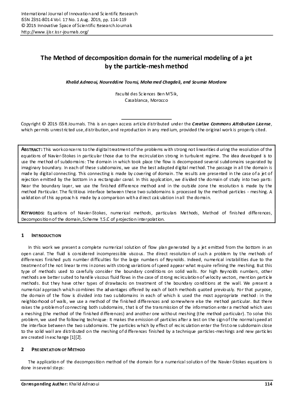 (PDF) The Method of decomposition domain for the numerical modeling of ...