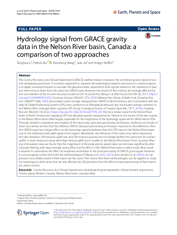 (PDF) Hydrology signal from GRACE gravity data in the Nelson River ...