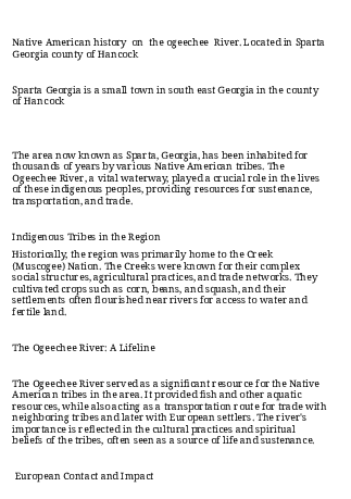 (PDF) Native American history on the ogeechee River. Located in Sparta ...