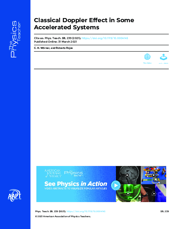 (PDF) Classical Doppler Effect in Some Accelerated Systems