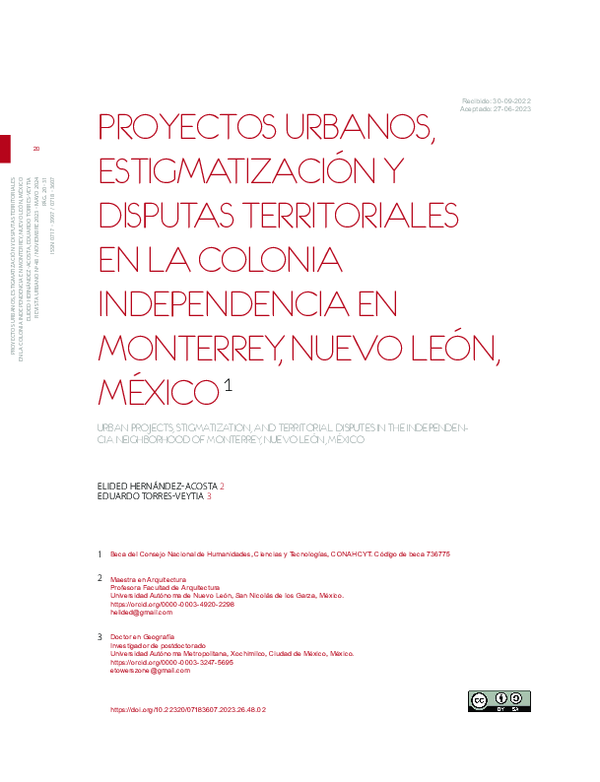 (PDF) URBAN PROJECTS, STIGMATIZATION, AND TERRITORIAL DISPUTES IN THE ...