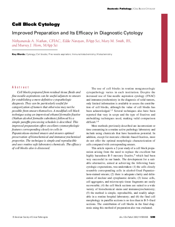 (PDF) Cell Block Cytology
