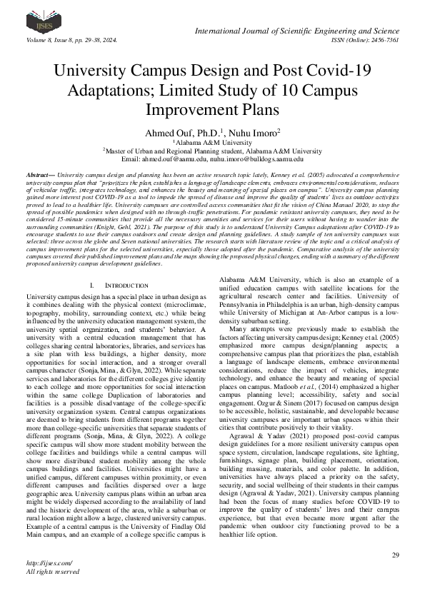 (PDF) University Campus Design and Post Covid-19 Adaptations; Limited ...