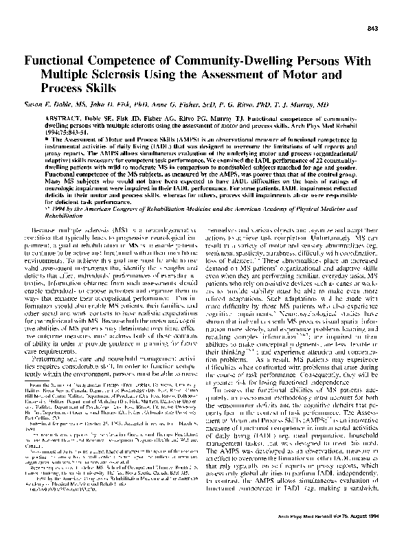 (PDF) Functional competence of community-dwelling persons with multiple ...