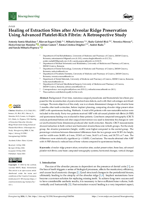 (PDF) Healing of Extraction Sites after Alveolar Ridge Preservation ...