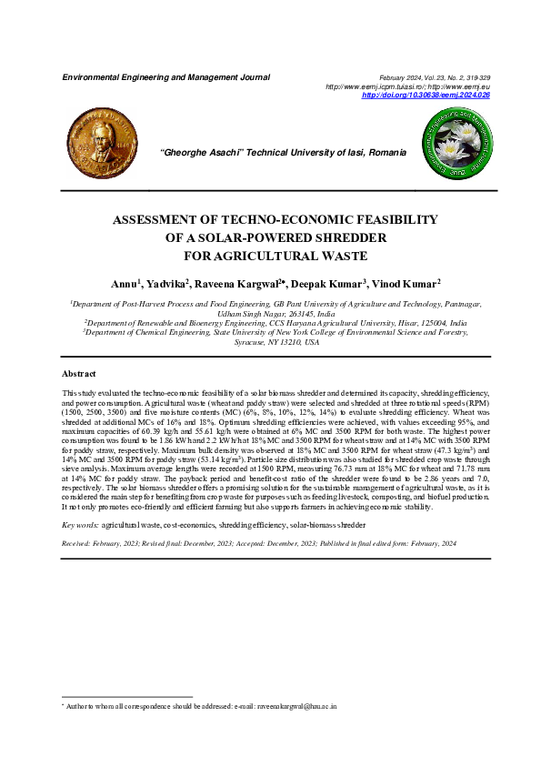 (PDF) Assessment of Techno-Economic Feasibility of a Solar-Powered ...