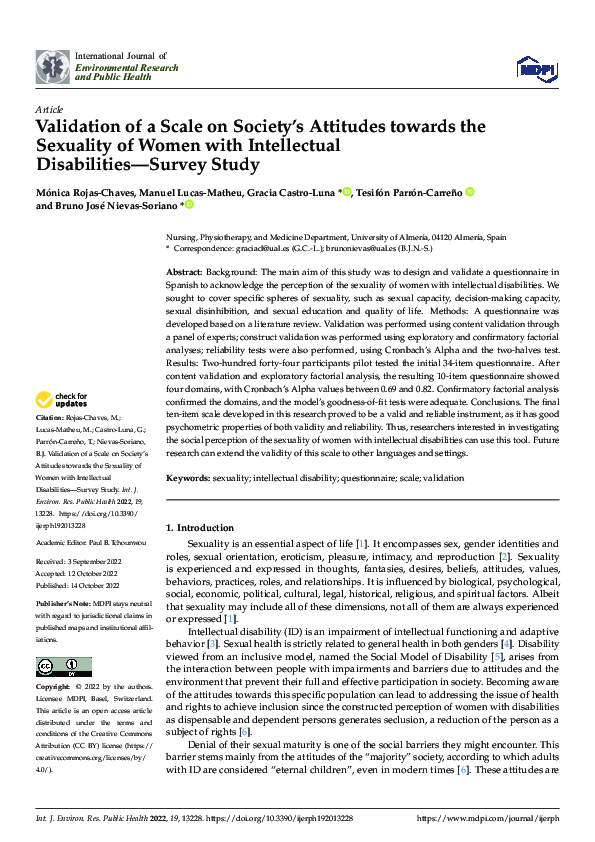 (PDF) Validation of a Scale on Society’s Attitudes towards the ...