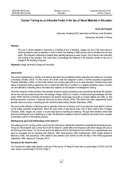 (PDF) Teacher Training as an Influential Factor in the Use of Visual ...