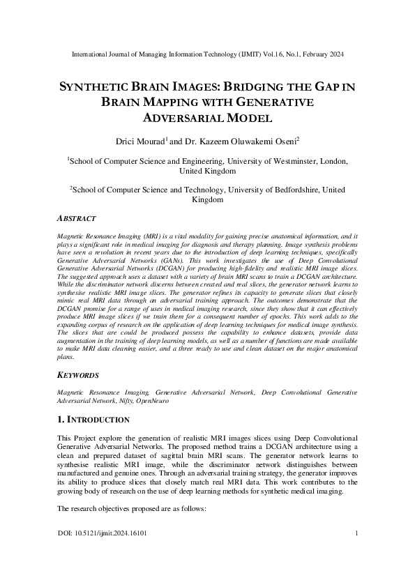 (PDF) Synthetic Brain Images: Bridging the Gap in Brain Mapping With ...