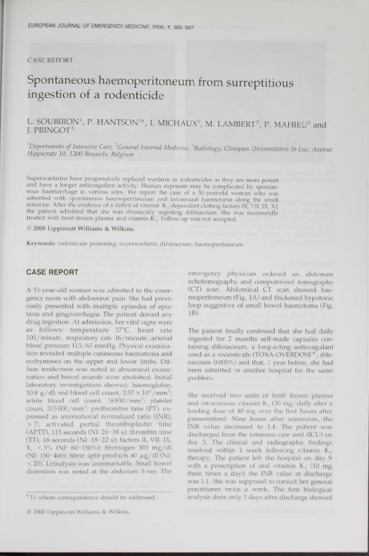 (PDF) Spontaneous haemoperitoneum from surreptitious ingestion of a ...