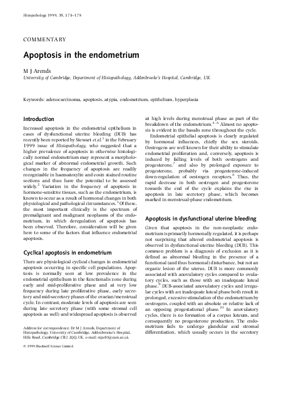 (PDF) Apoptosis in the endometrium
