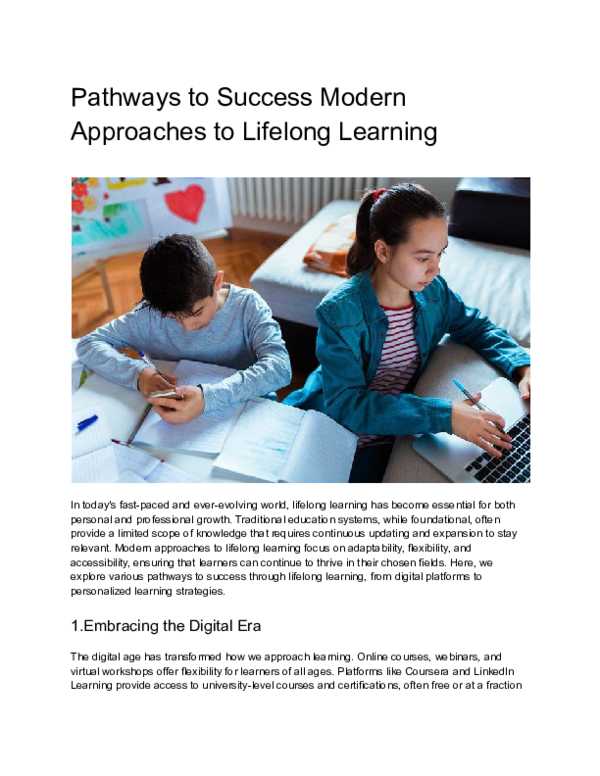 (PDF) Pathways to Success Modern Approaches to Lifelong Learning | emma ...