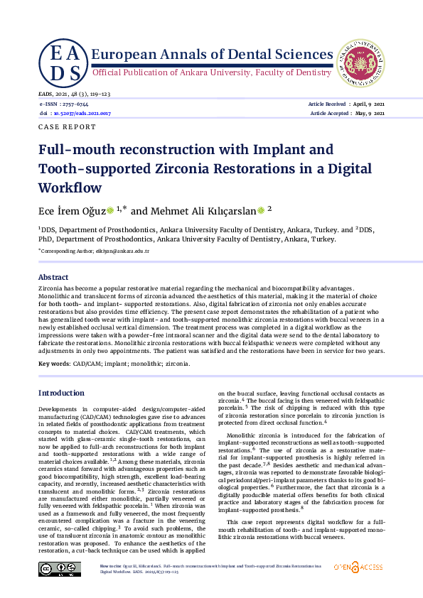 (PDF) Full-mouth reconstruction with Implant and Tooth-supported ...