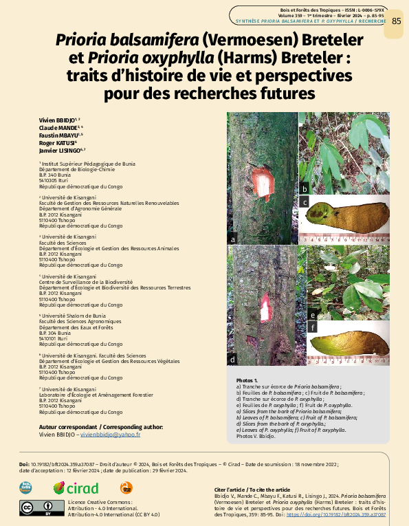 (PDF) Prioria balsamifera (Vermoesen) Breteler et Prioria oxyphylla ...