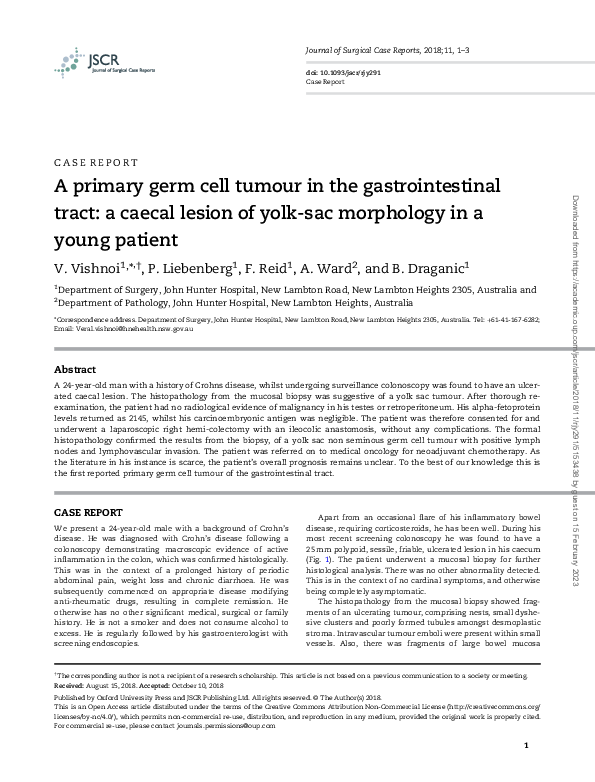 (PDF) A primary germ cell tumour in the gastrointestinal tract: a ...