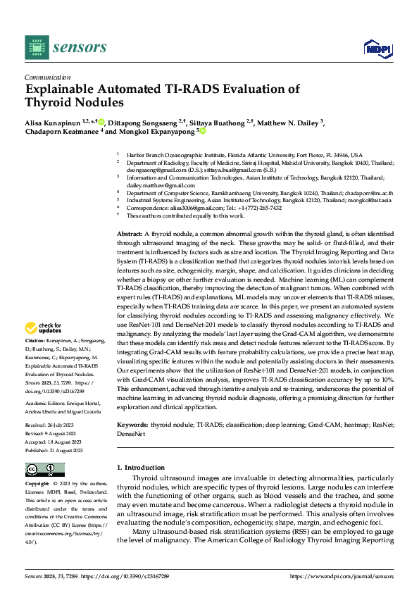 (PDF) Explainable Automated TI-RADS Evaluation of Thyroid Nodules