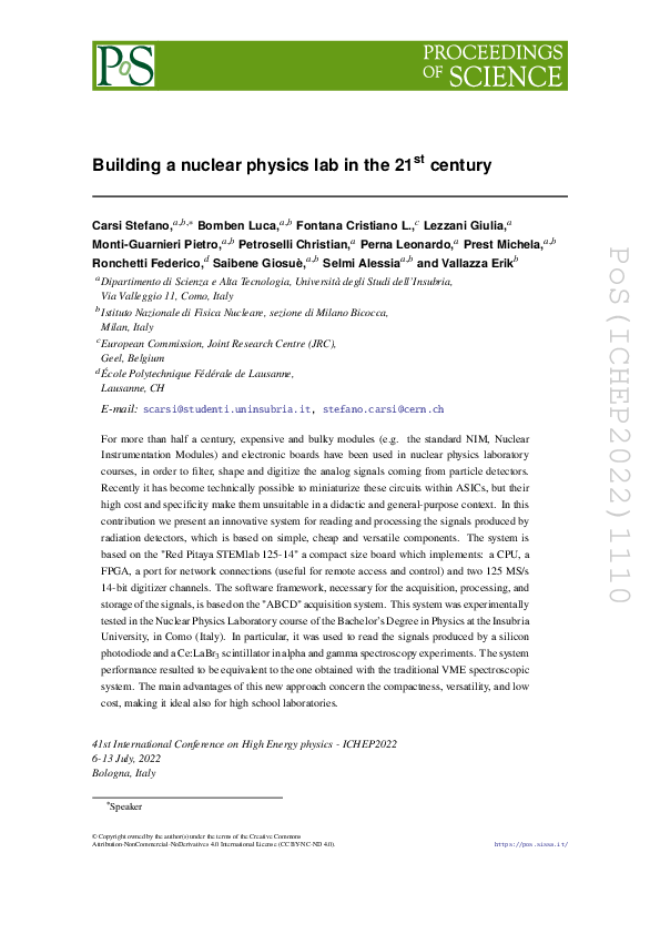 (PDF) Building a nuclear physics lab in the 21st century
