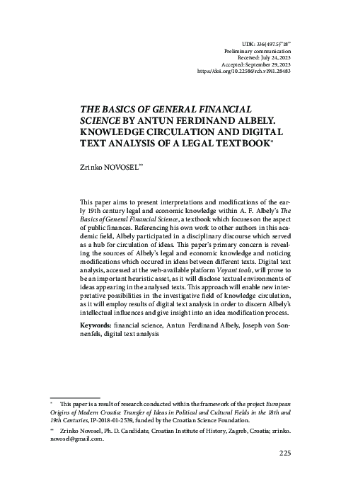 (PDF) The Basics of General Financial Science by Antun Ferdinand Albely
