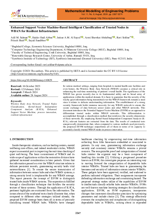 (PDF) Enhanced Support Vector Machine-Based Intelligent Classification of Trusted Nodes in WBAN ...