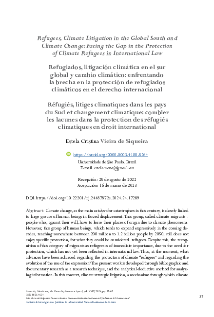 (PDF) Refugees, Climate Litigation in the Global South and Climate Change: Facing the Gap in the ...