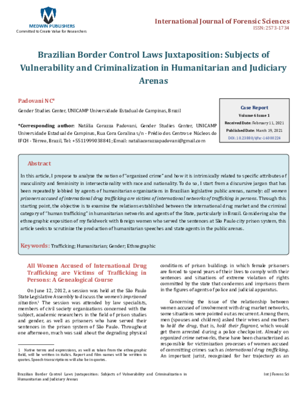 (PDF) Brazilian Border Control Laws Juxtaposition: Subjects of ...