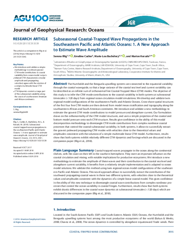 (PDF) Subseasonal Coastal‐Trapped Wave Propagations in the Southeastern ...