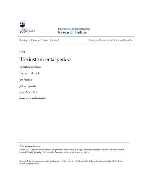 (PDF) The instrumental period