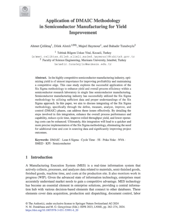 (PDF) Application of DMAIC Methodology in Semiconductor Manufacturing ...