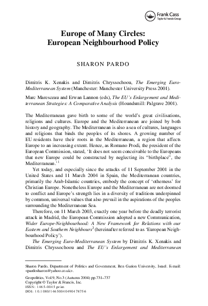 (PDF) Europe of Many Circles: European Neighbourhood Policy | Sharon Pardo - Academia.edu