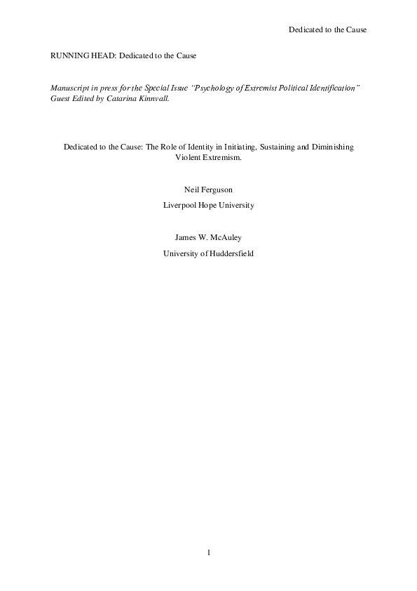 (PDF) Dedicated to the Cause