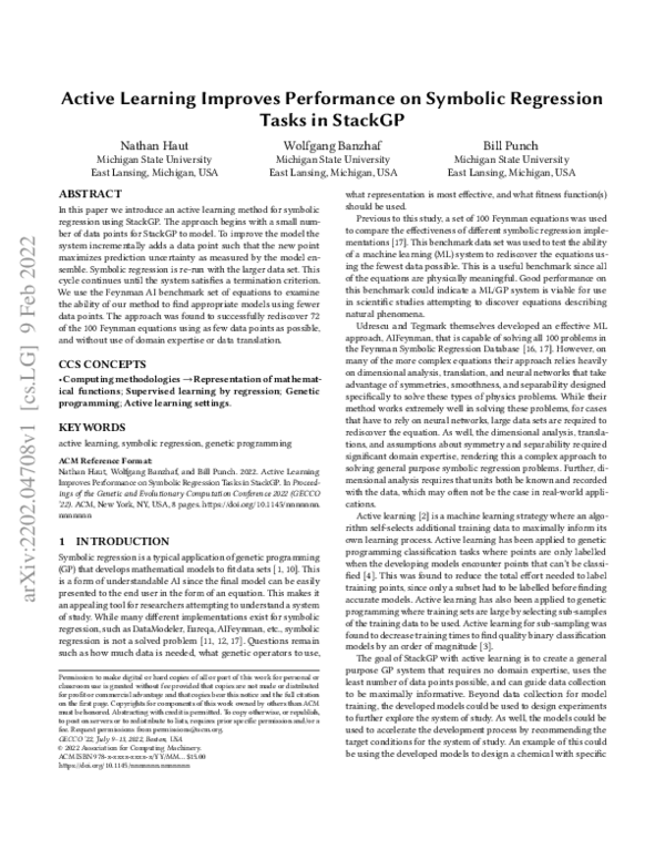 (PDF) Active learning improves performance on symbolic regression tasks ...