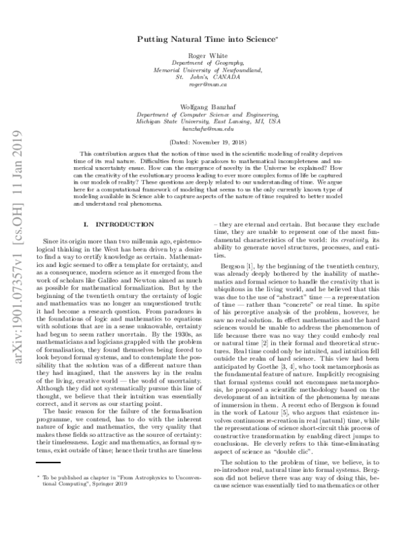 (PDF) Putting Natural Time into Science