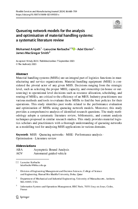 Pdf Queueing Network Models For The Analysis And Optimisation Of