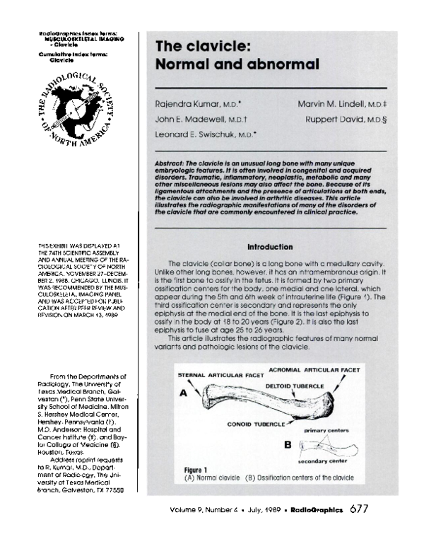 (PDF) The clavicle: normal and abnormal