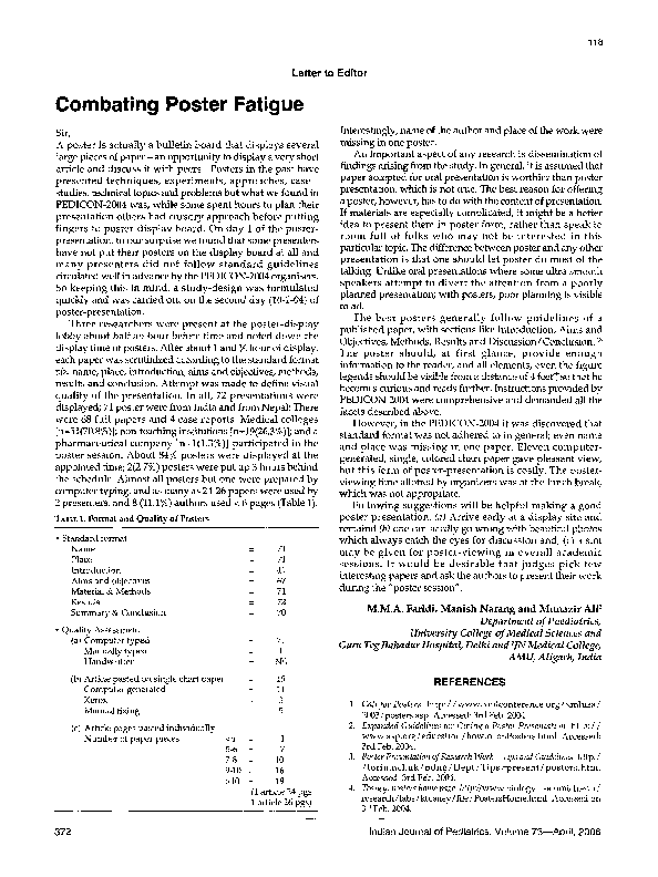 (PDF) Combating poster fatigue
