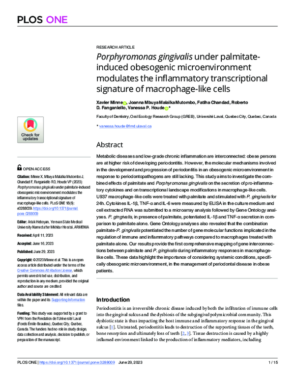 (PDF) Porphyromonas gingivalis under palmitate-induced obesogenic ...