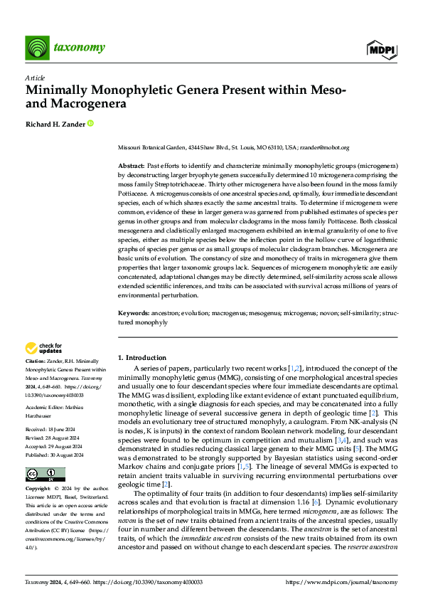 (PDF) Minimally Monophyletic Genera Present within Mesoand Macrogenera