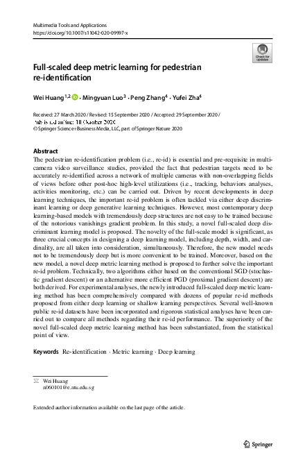 (PDF) Full-scaled deep metric learning for pedestrian re-identification