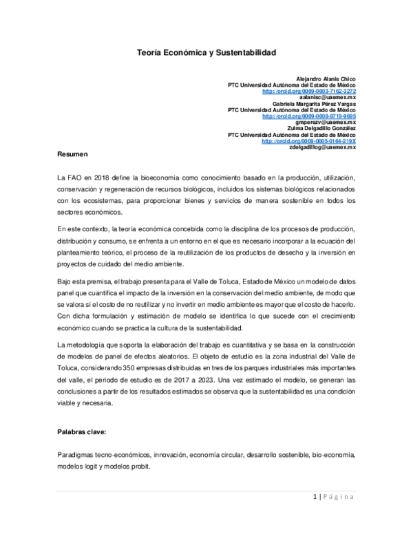 (PDF) Extenso Teoría Económica y Sustentabilidad