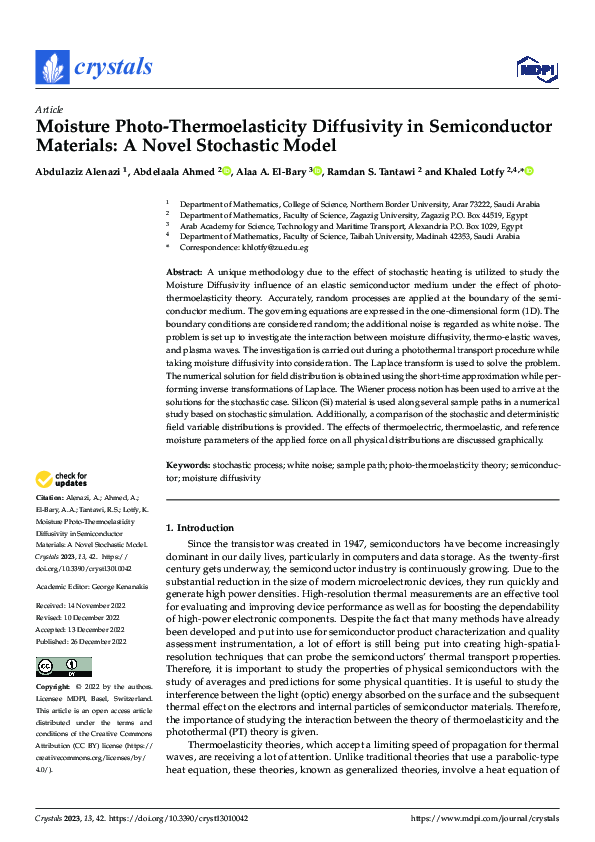 (PDF) Moisture Photo-Thermoelasticity Diffusivity in Semiconductor ...