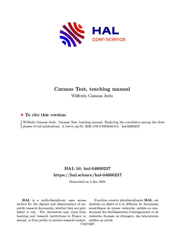 (PDF) Carazas Test, teaching manual