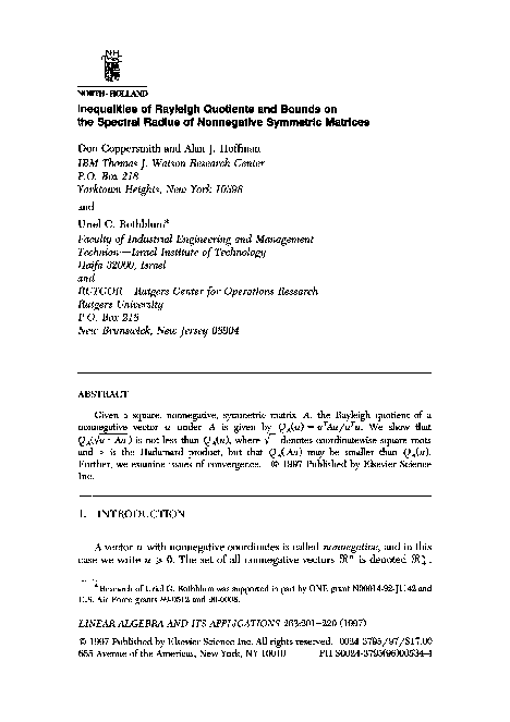 (PDF) Inequalities of Rayleigh quotients and bounds on the spectral ...