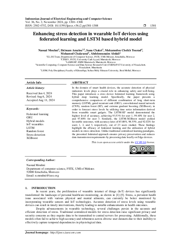 Pdf Enhancing Stress Detection In Wearable Iot Devices Using