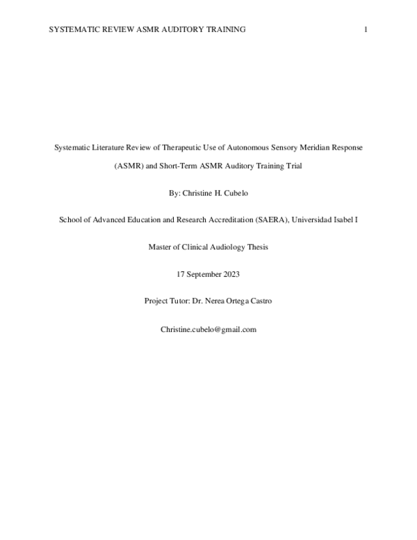 (PDF) Systematic Literature Review of Therapeutic Use of Autonomous ...