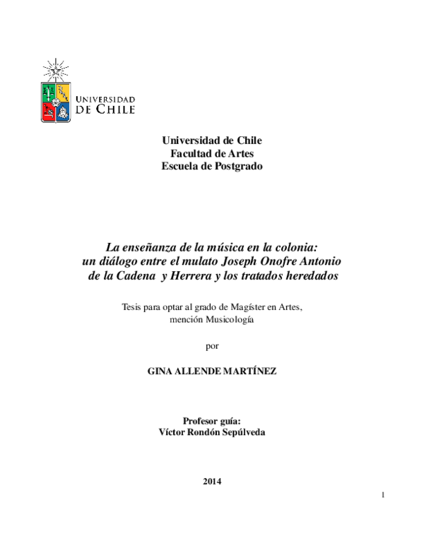 (PDF) La enseñanza de la música en la colonia : un diálogo entre el ...