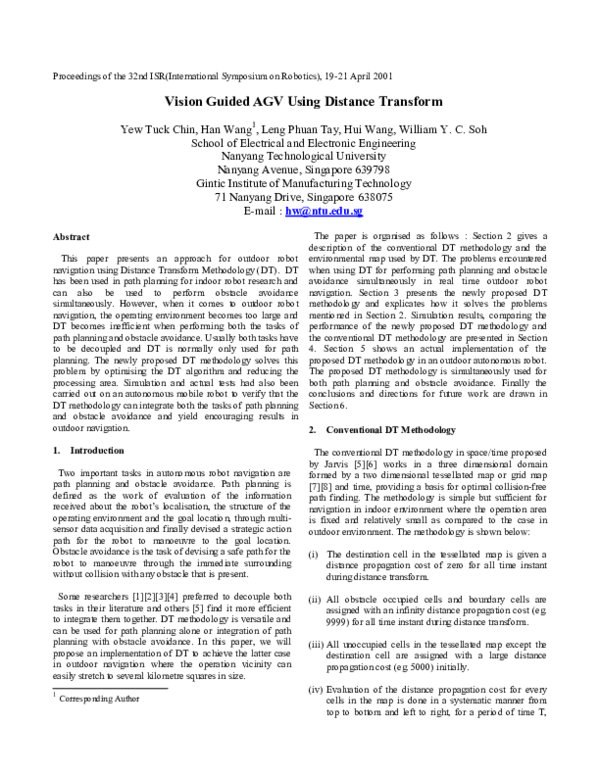 (PDF) Vision Guided AGV Using Distance Transform